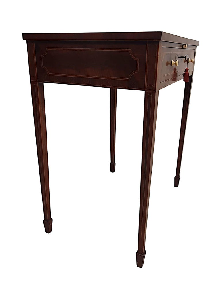Gorgeous Edwardian Inlaid Side or Writing Table by Hampton and Sons For ...