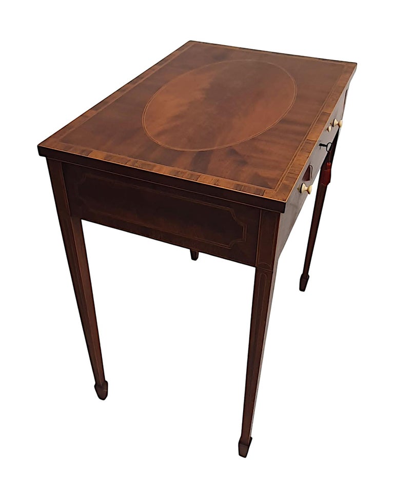 Gorgeous Edwardian Inlaid Side or Writing Table by Hampton and Sons For ...