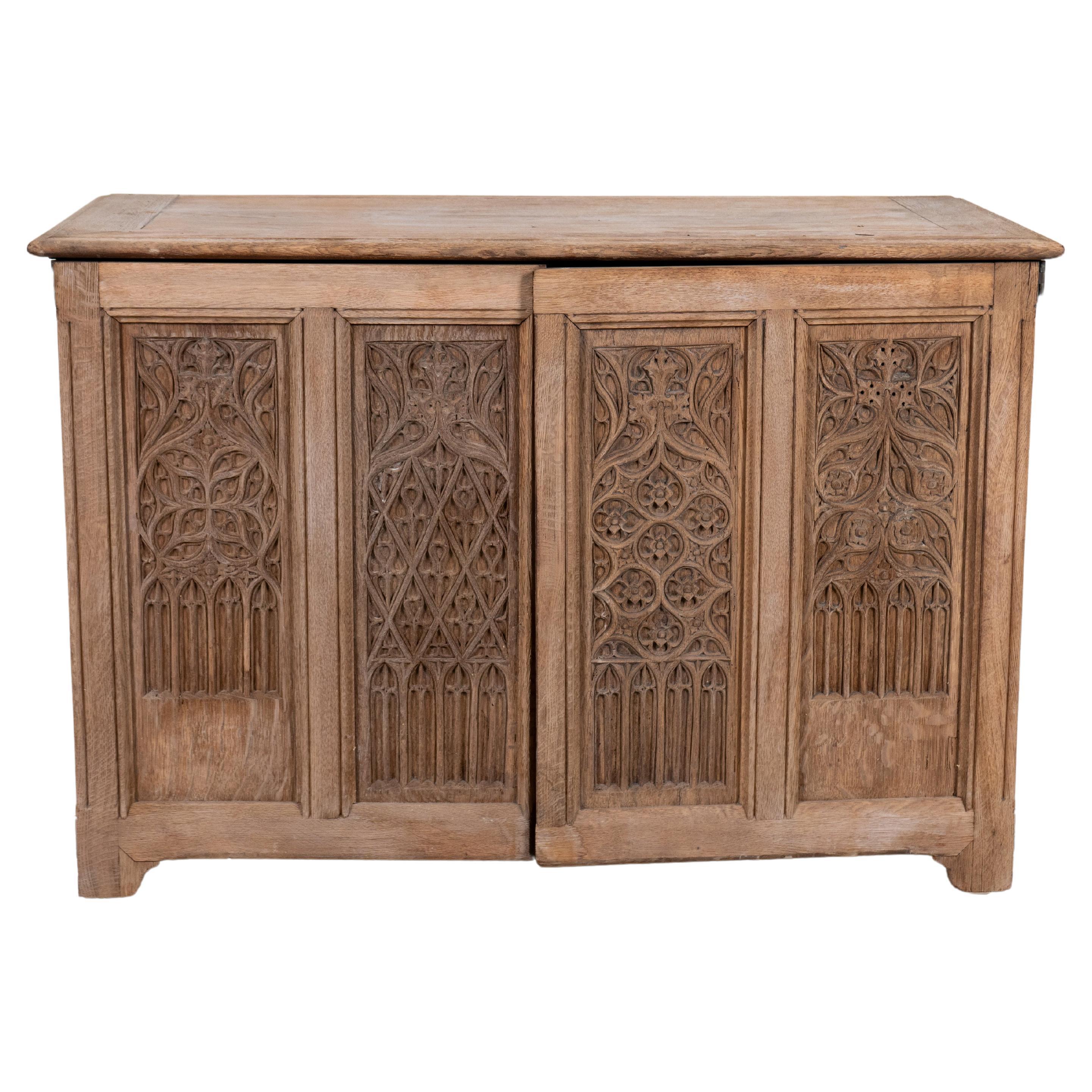 Gothic Revival Quarter Sawn Oak Sideboard with Exceptional Carving For ...