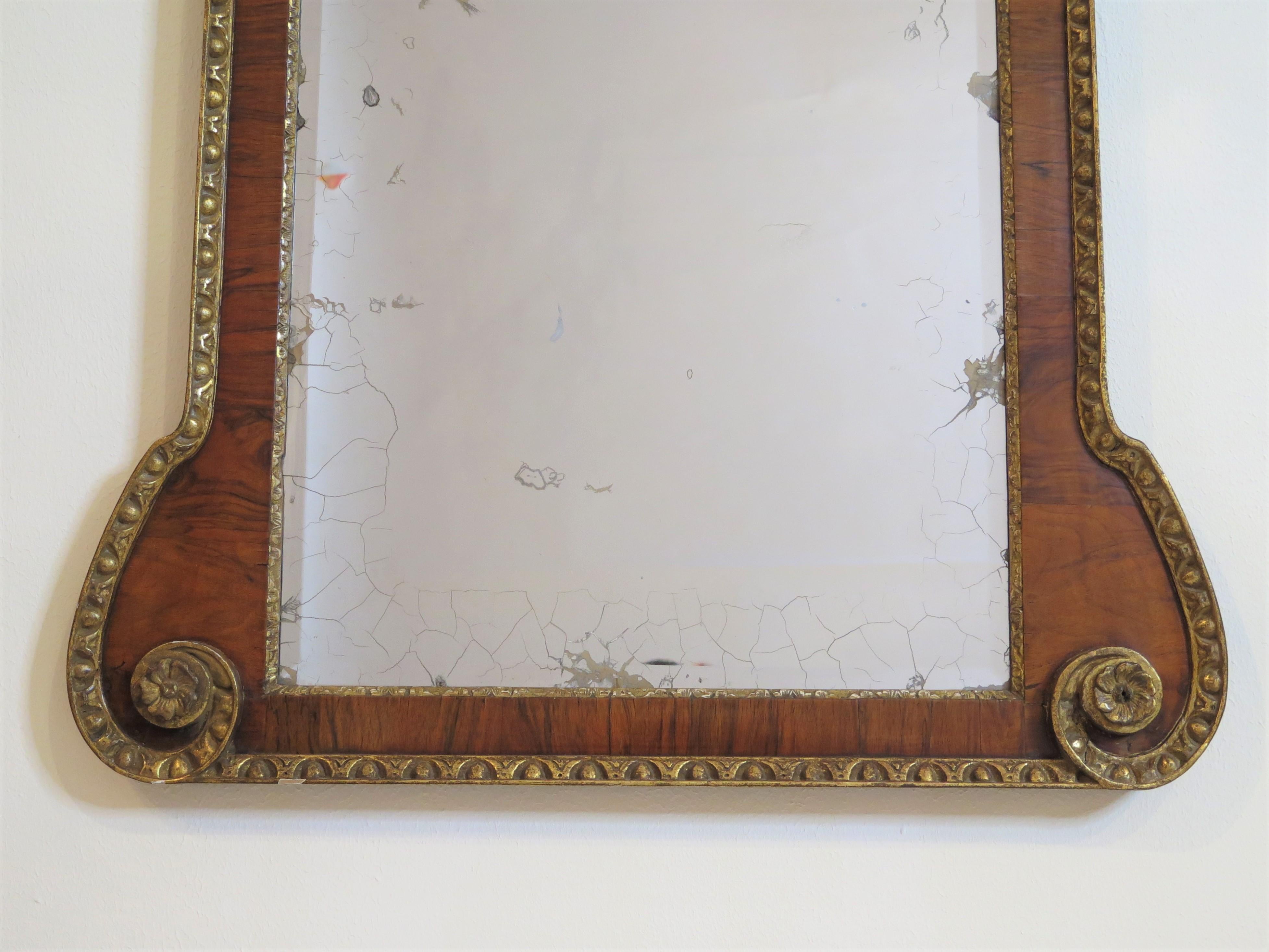 A Grand George II Walnut Pier Glass with Swan's Neck Pediment For Sale ...