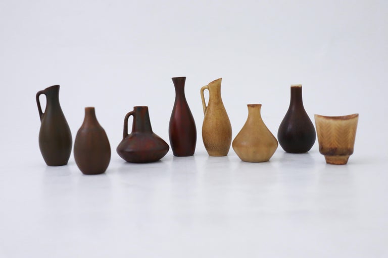 Group of 8 Miniature Vases, Rörstrand, Carl-Harry Stålhane Mid-Century ...