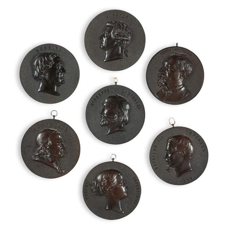 Group of Bois Durci Portrait Roundels For Sale at 1stDibs