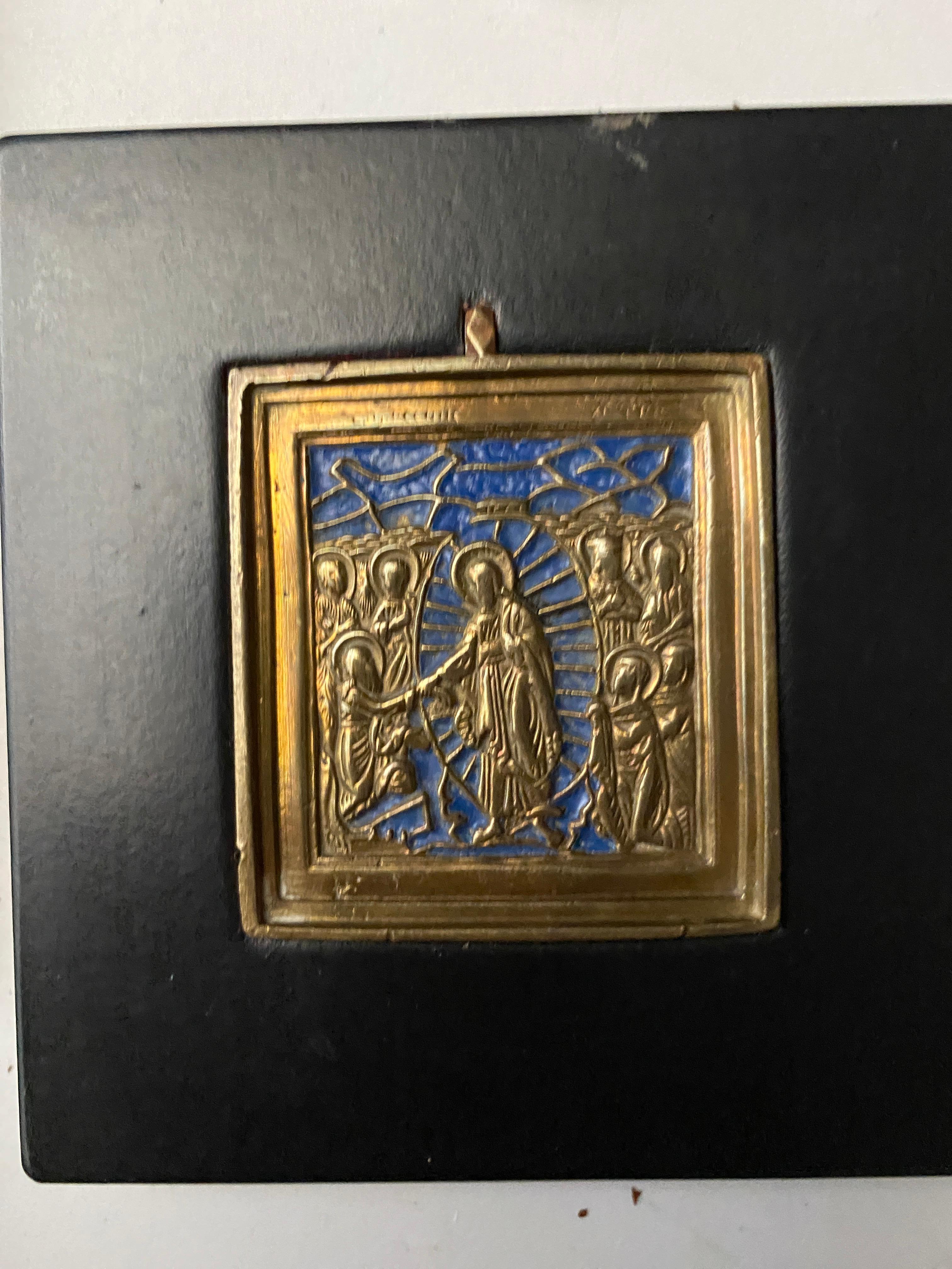 Group of Seven Various 19th Century Miniature Brass Icons For Sale at ...
