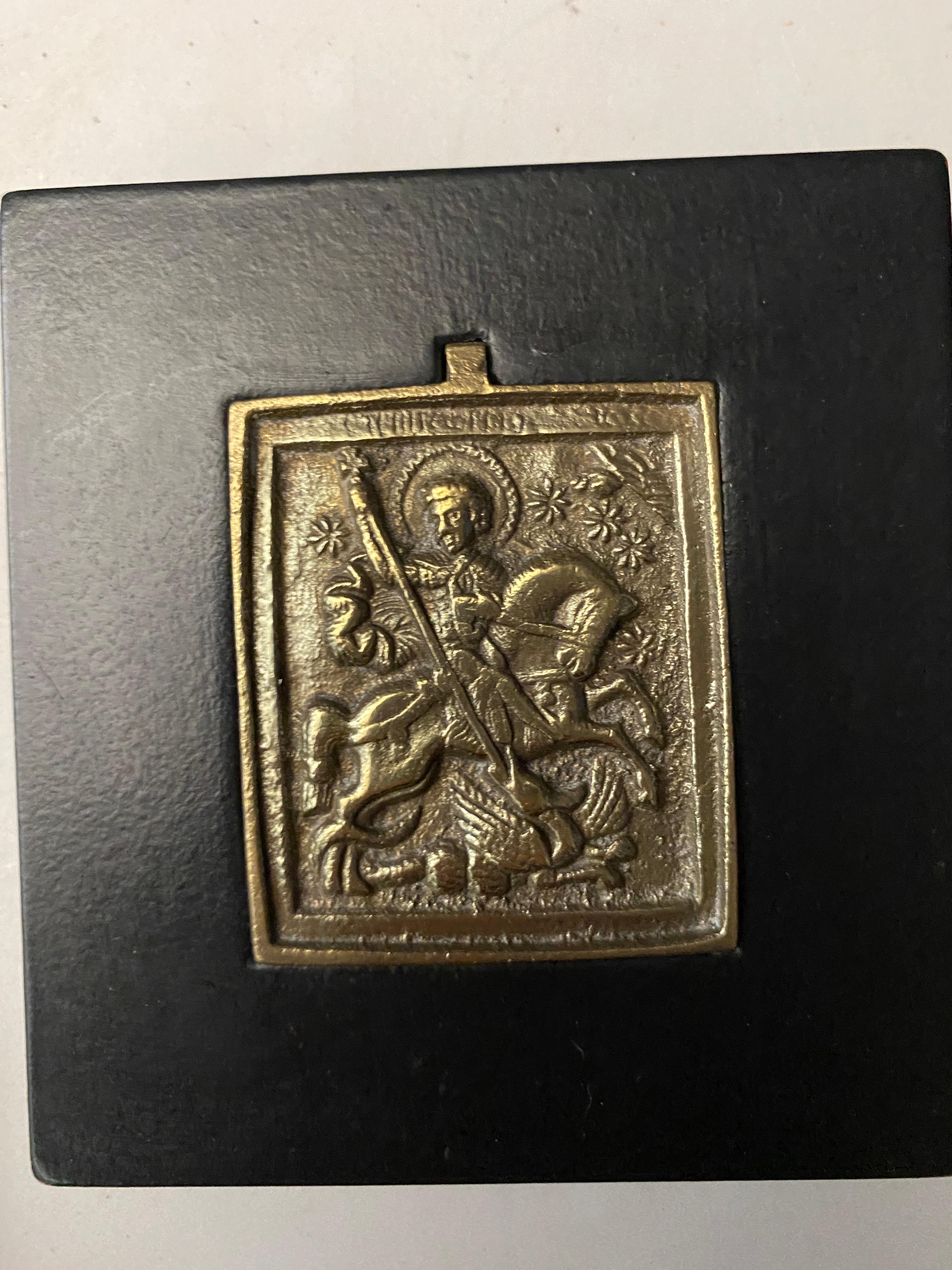 Group of Seven Various 19th Century Miniature Brass Icons For Sale at ...