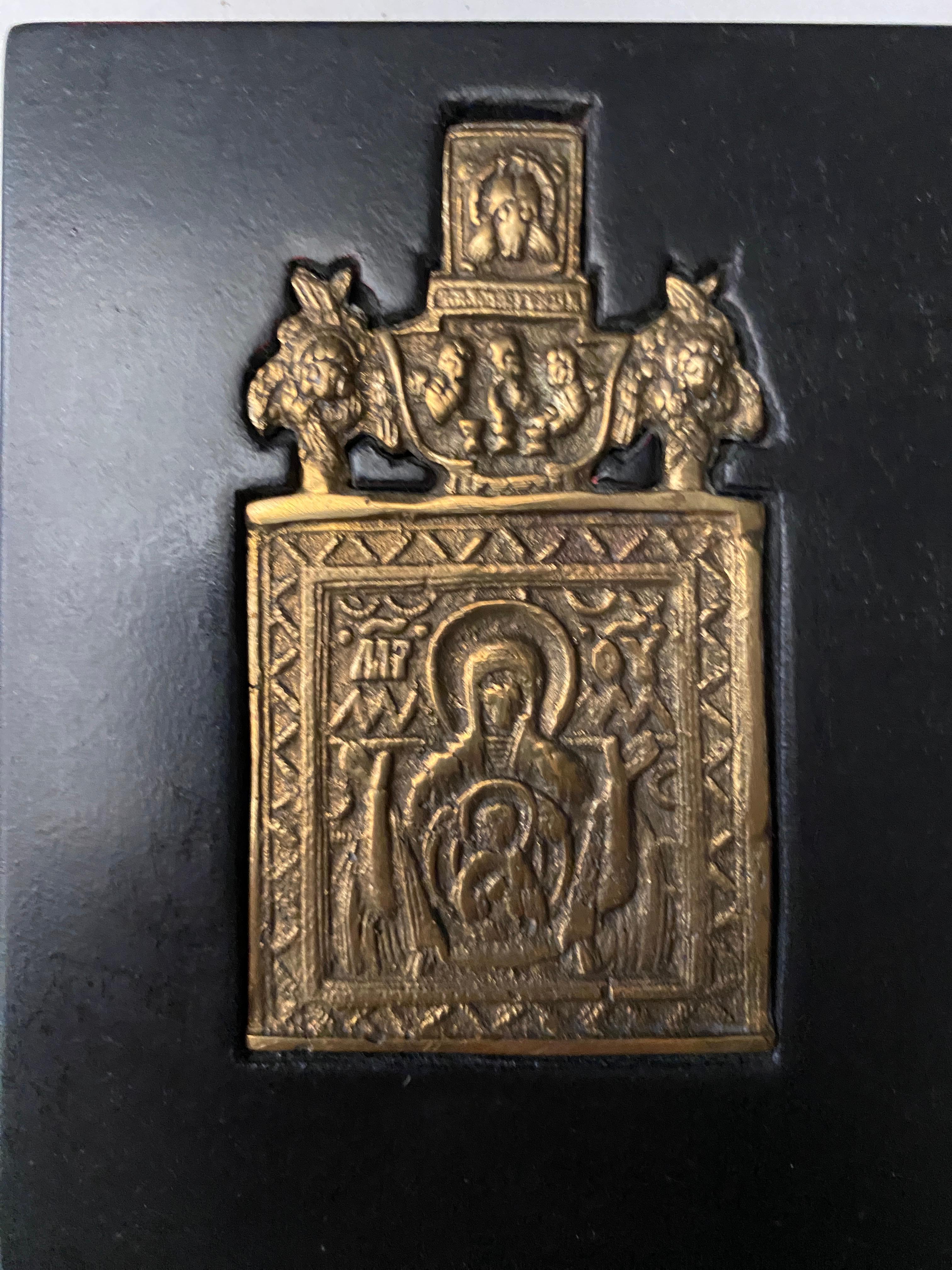 Group of Seven Various 19th Century Miniature Brass Icons For Sale at ...
