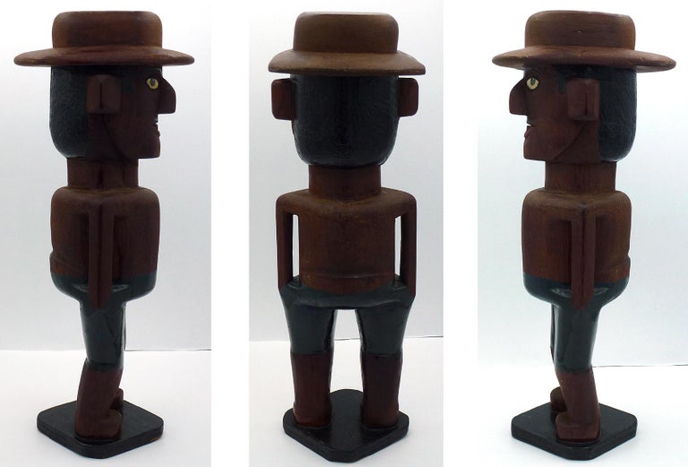 Group of Three Western Figures Carved by the Same Maker. Each in ...