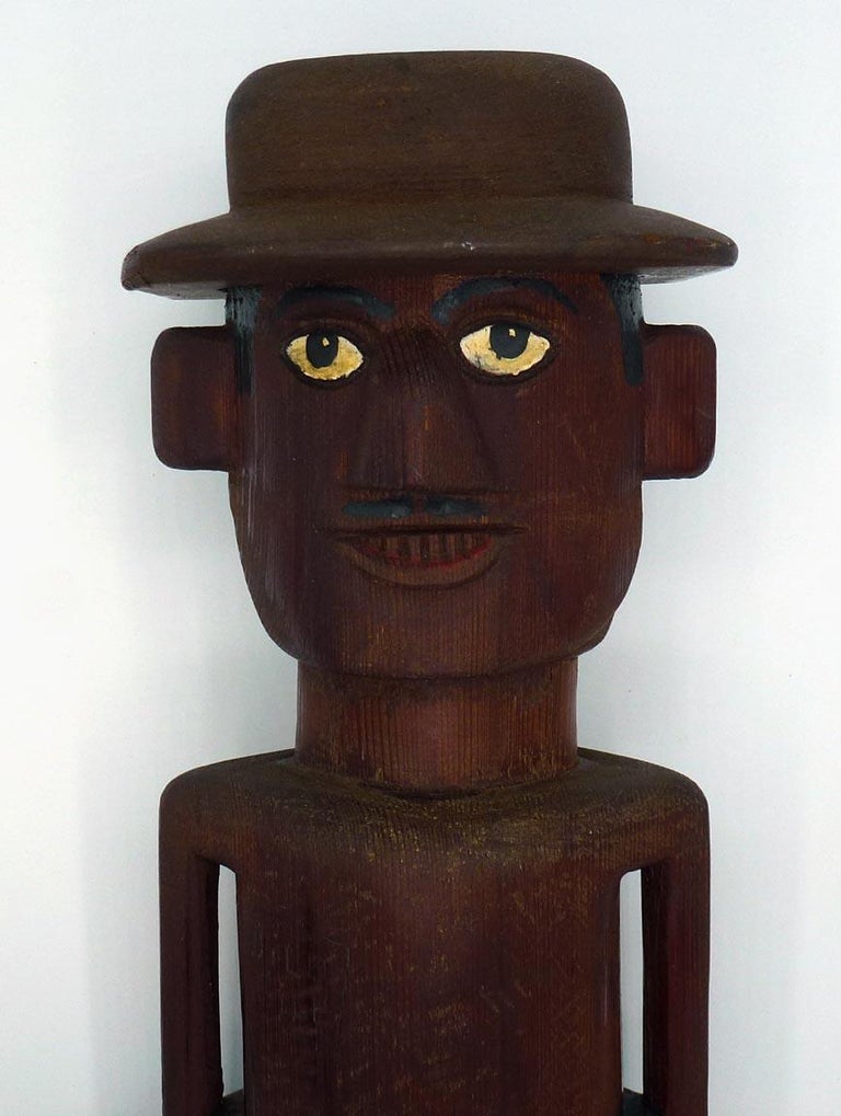 Group of Three Western Figures Carved by the Same Maker. Each in ...