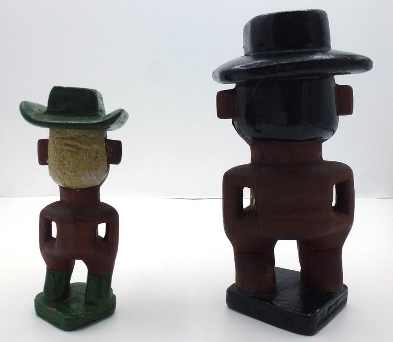 Group of Three Western Figures Carved by the Same Maker. Each in ...