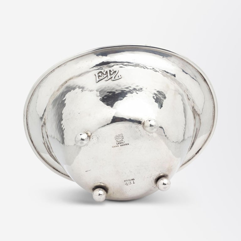 Hand Wrought Sterling Silver Bowl with Serving Spoon by Lebolt and Co ...