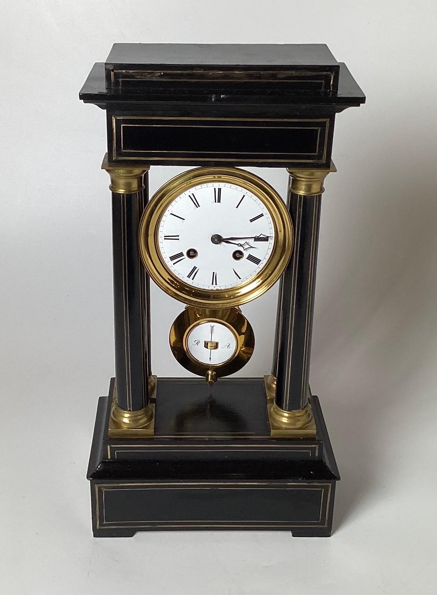 A Handsome Napoleon III 19th Century Portico Clock. For Sale at 1stDibs