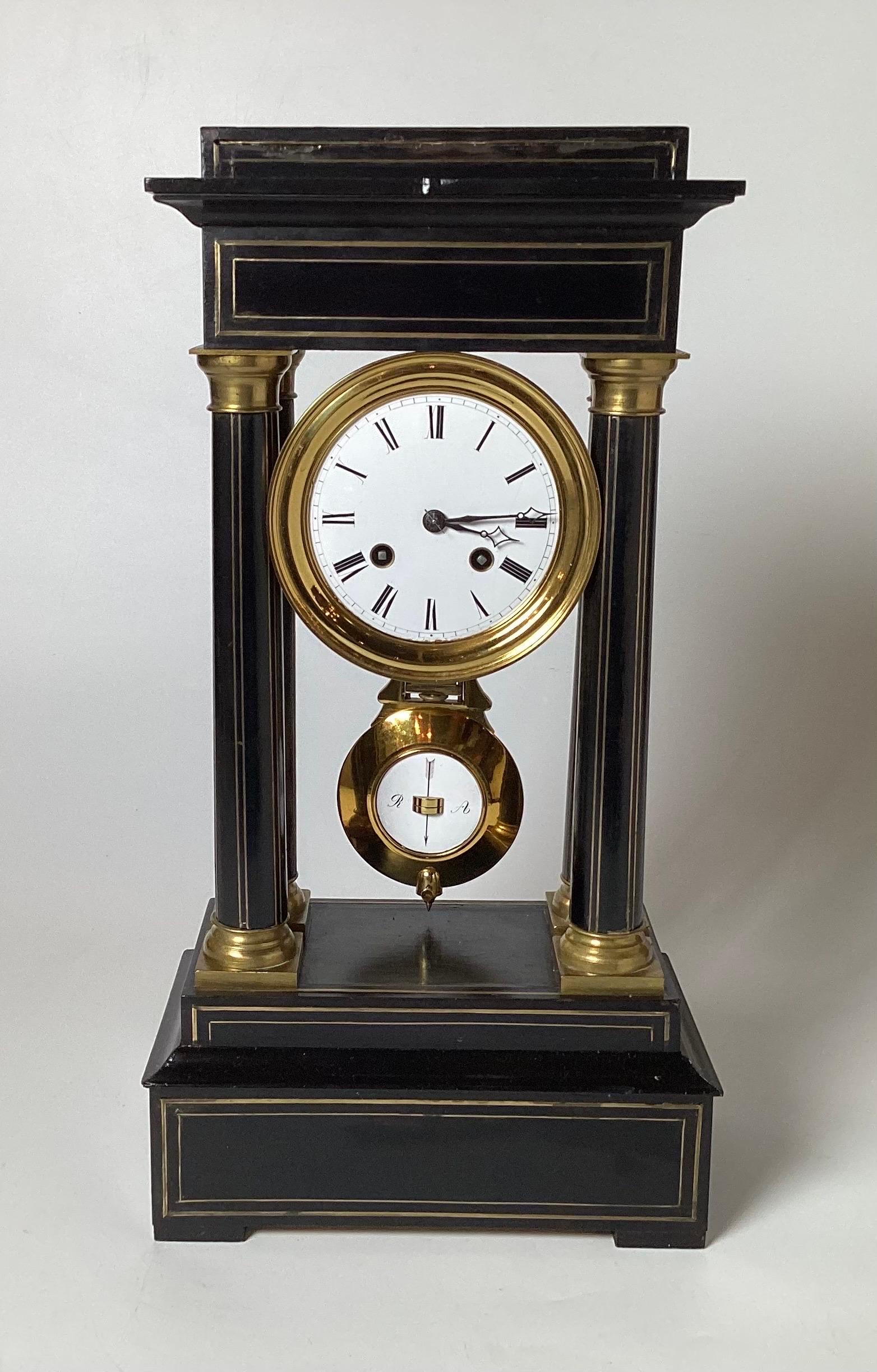 A Handsome Napoleon III 19th Century Portico Clock. For Sale at 1stDibs
