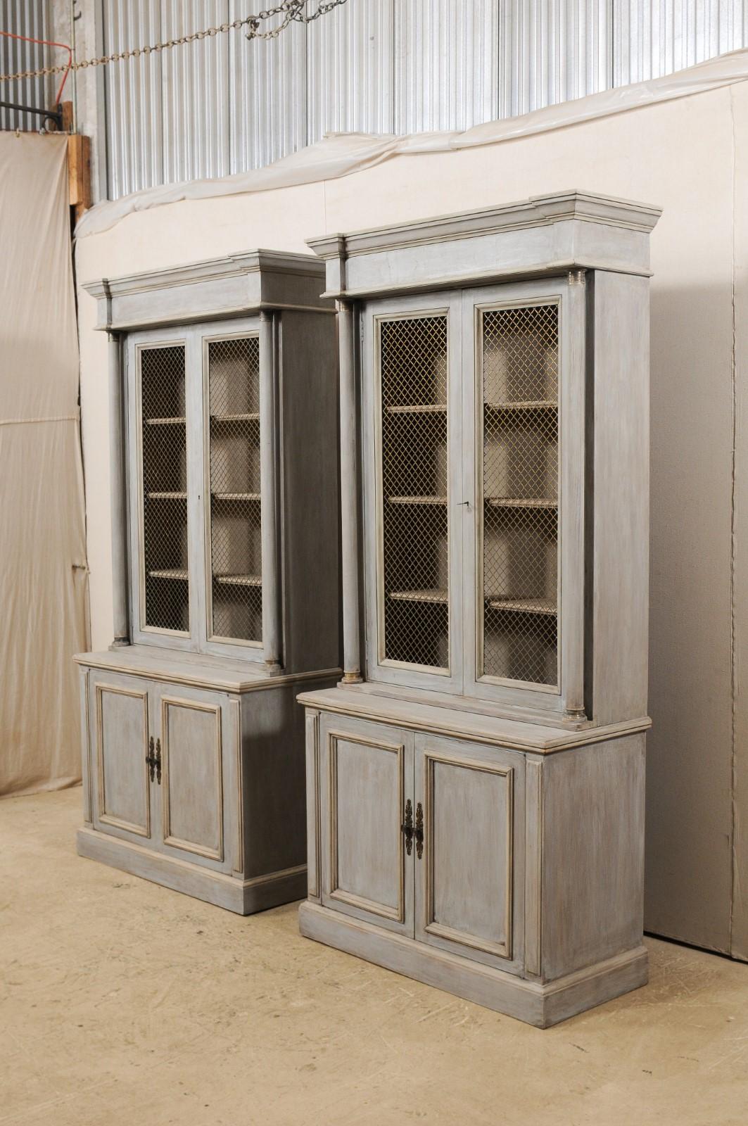 Handsome Pair of Tall Empire-Style Buffet à Deux-Corps, Mid-20th ...