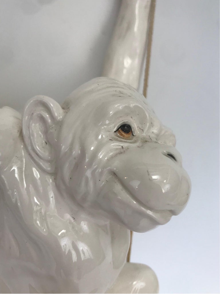 Hanging Ceramic Monkey Planter by Fits and Floyd, 1976 For Sale at 1stDibs