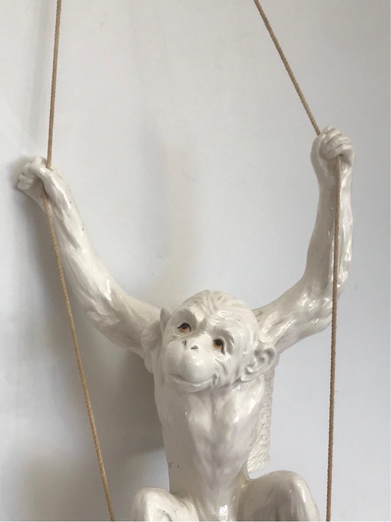 Hanging Ceramic Monkey Planter by Fits and Floyd, 1976 For Sale at 1stDibs