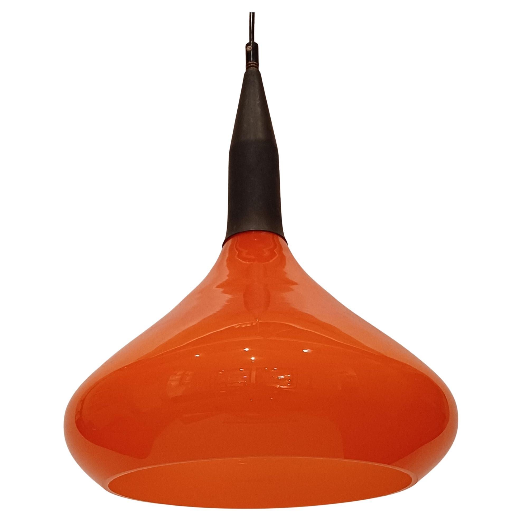 A hanging Italian orange ceiling Light For Sale at 1stDibs