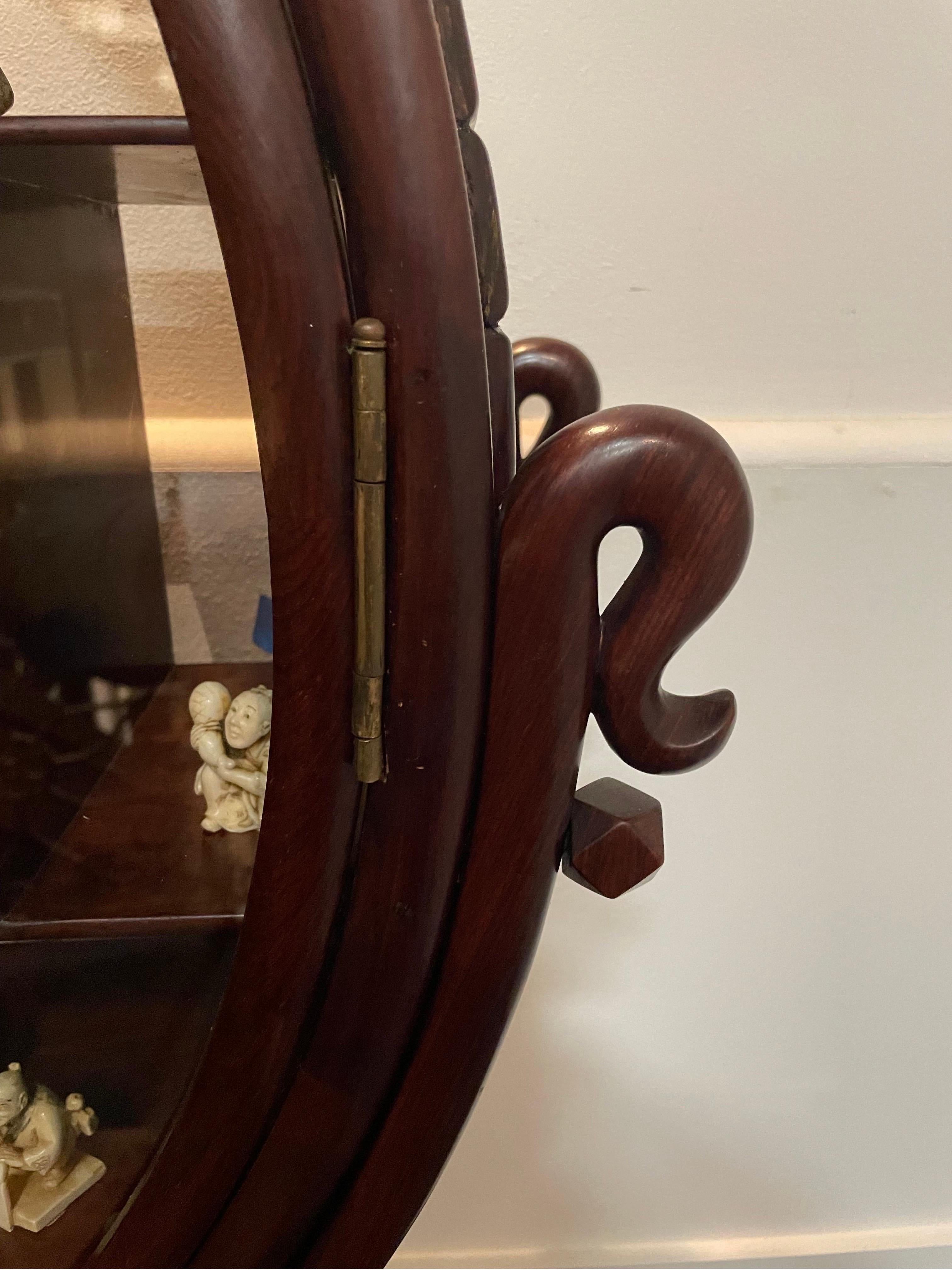 A Hardwood Moon Shape Display Cabinet, 20th century For Sale at 1stDibs