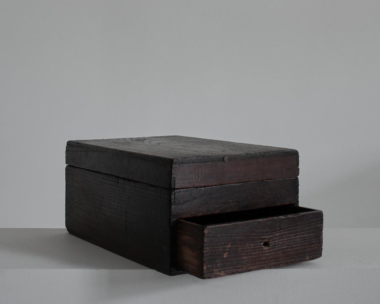 Heavily Patinated Early Meiji Period Japanese Wabi Sabi Storage Box and ...