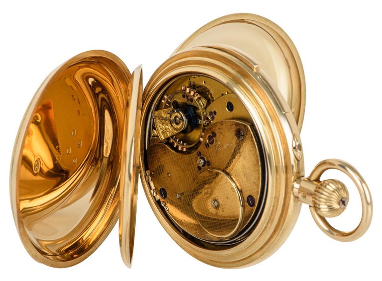 Heavy English 18ct Yellow Gold Full Hunter Keyless Lever Minute ...