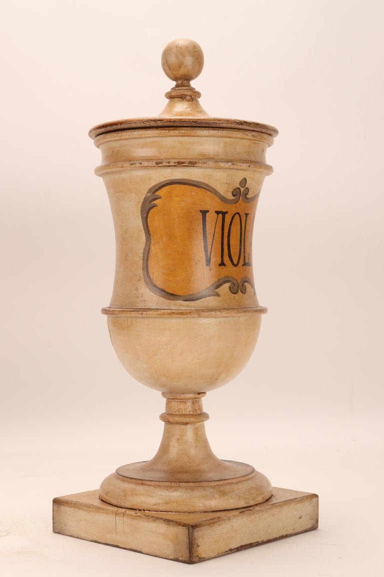 Herbalist Pharmacy Wooden Jars, Italy 1870 For Sale at 1stDibs