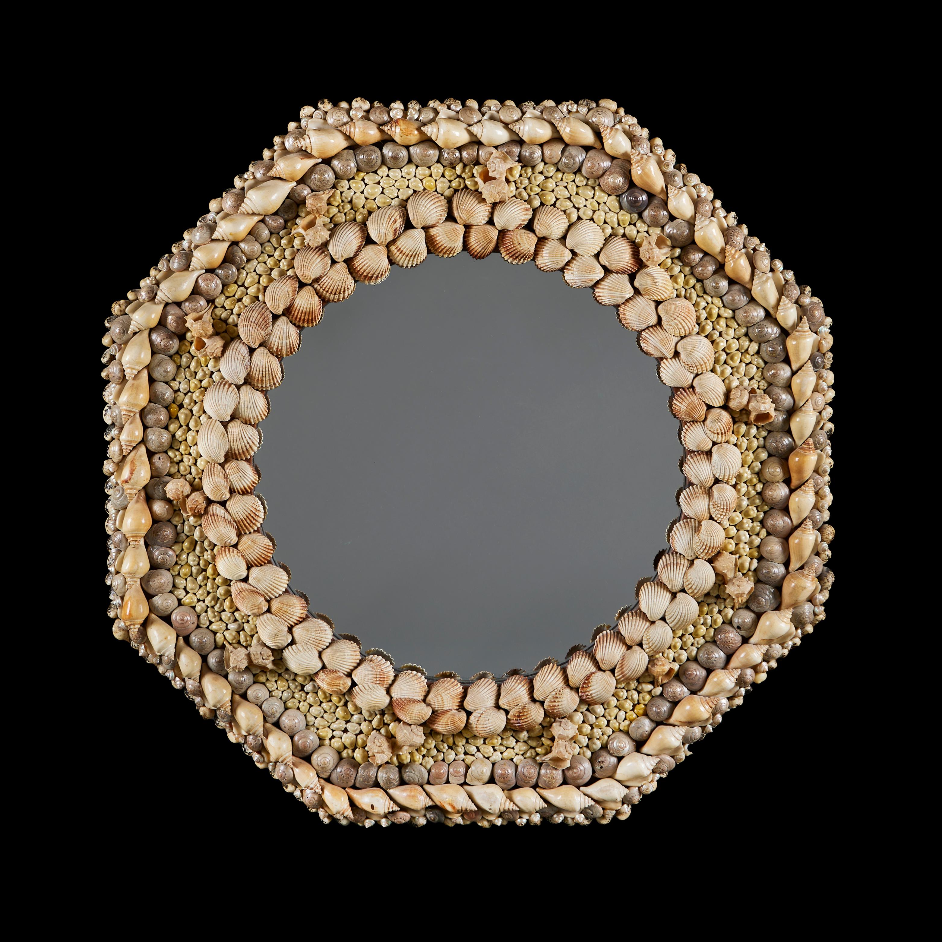 A Hexagonal Shell Mirror For Sale at 1stDibs