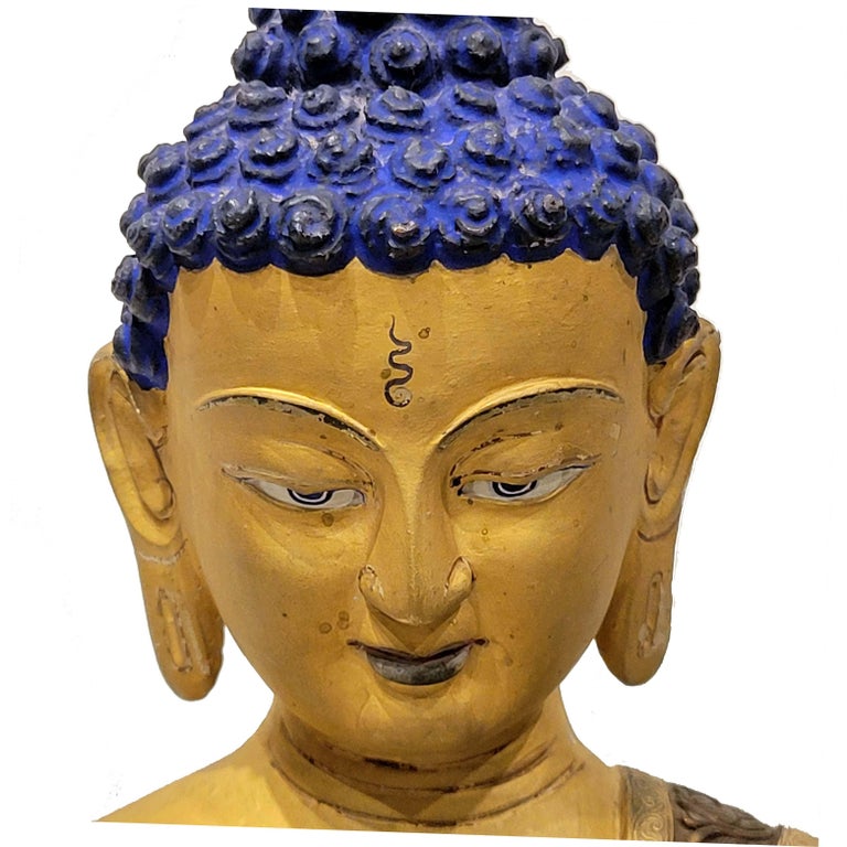 High Quality Napalese Gilt, Patinated and Polychromed Buddha, Circa ...