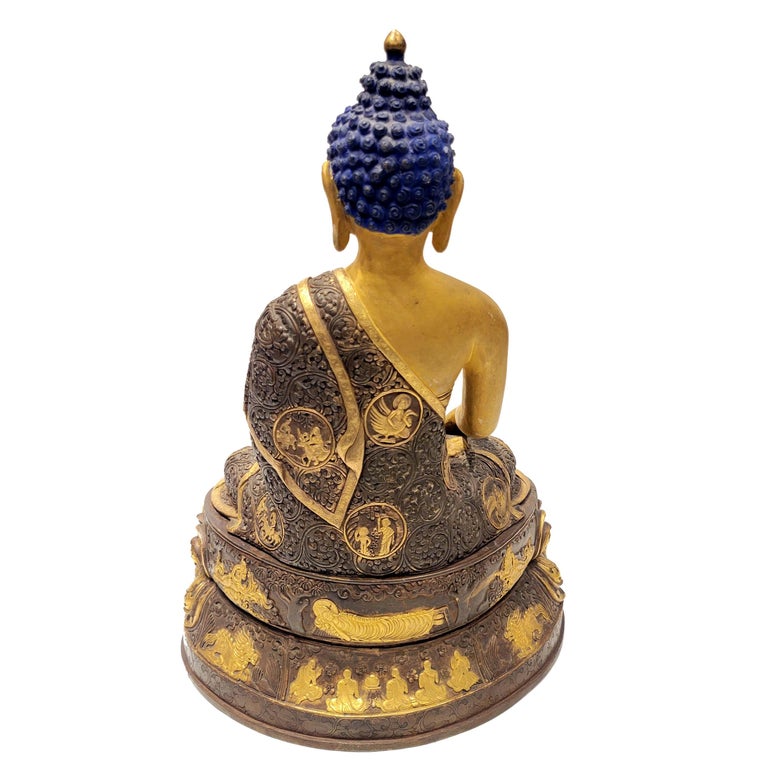 High Quality Napalese Gilt, Patinated and Polychromed Buddha, Circa ...