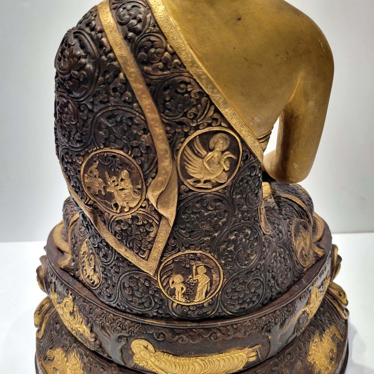 High Quality Napalese Gilt, Patinated and Polychromed Buddha, Circa ...