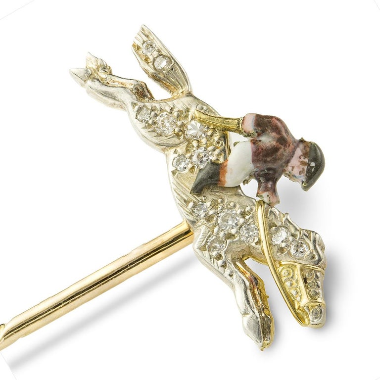 A Horse and Jockey Tie Pin For Sale at 1stDibs