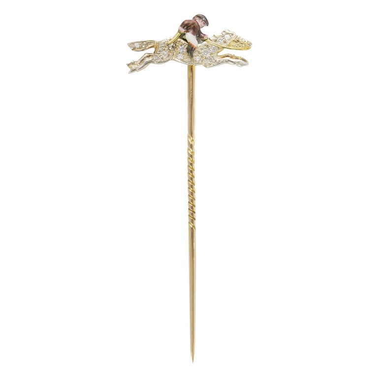 A Horse and Jockey Tie Pin For Sale at 1stDibs