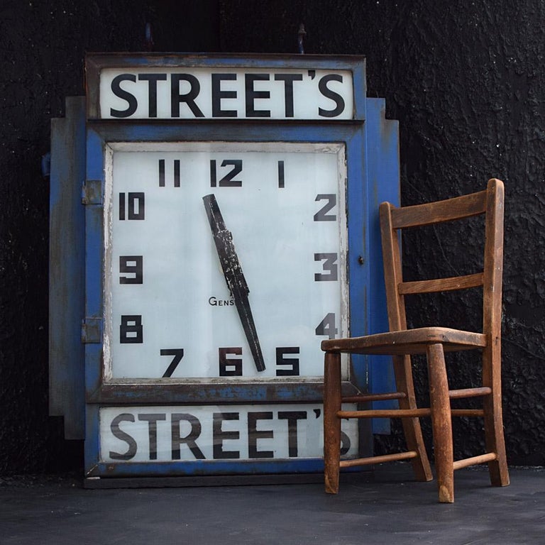 Huge Illuminated Advertising Clock by Gensign For Sale at 1stDibs