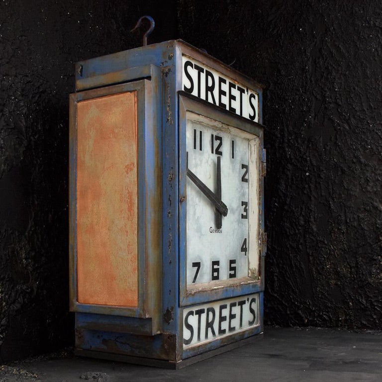 Huge Illuminated Advertising Clock by Gensign For Sale at 1stDibs