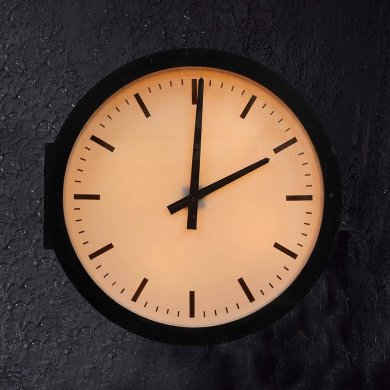Huge Illuminated British Factory Clock at 1stDibs