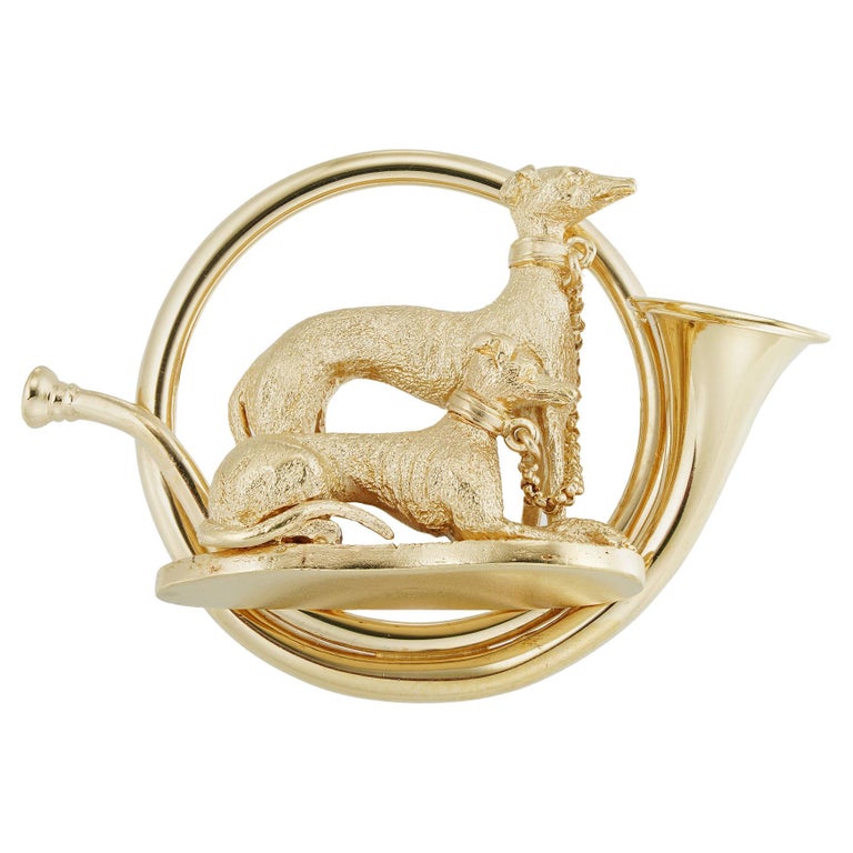 Hunting Themed Brooch For Sale at 1stDibs