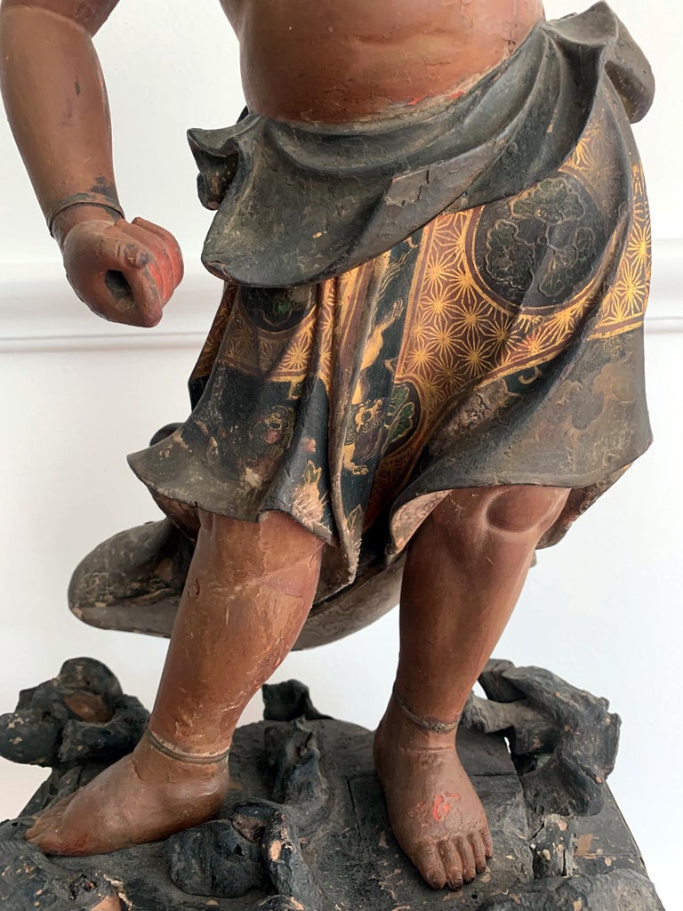 Japanese Lacquered and Gilt Wood Buddhism Statue from Edo Period For ...