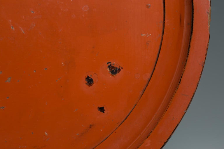 Japanese Large Negoro Lacquered Tray (Marubon), 17th Century at 1stDibs