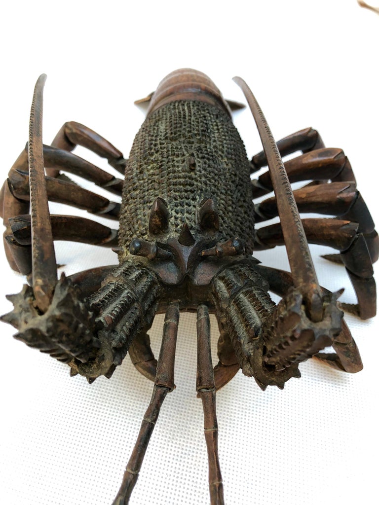 Japanese Meiji Articulated Carved Model of a Spiny Lobster For Sale at ...