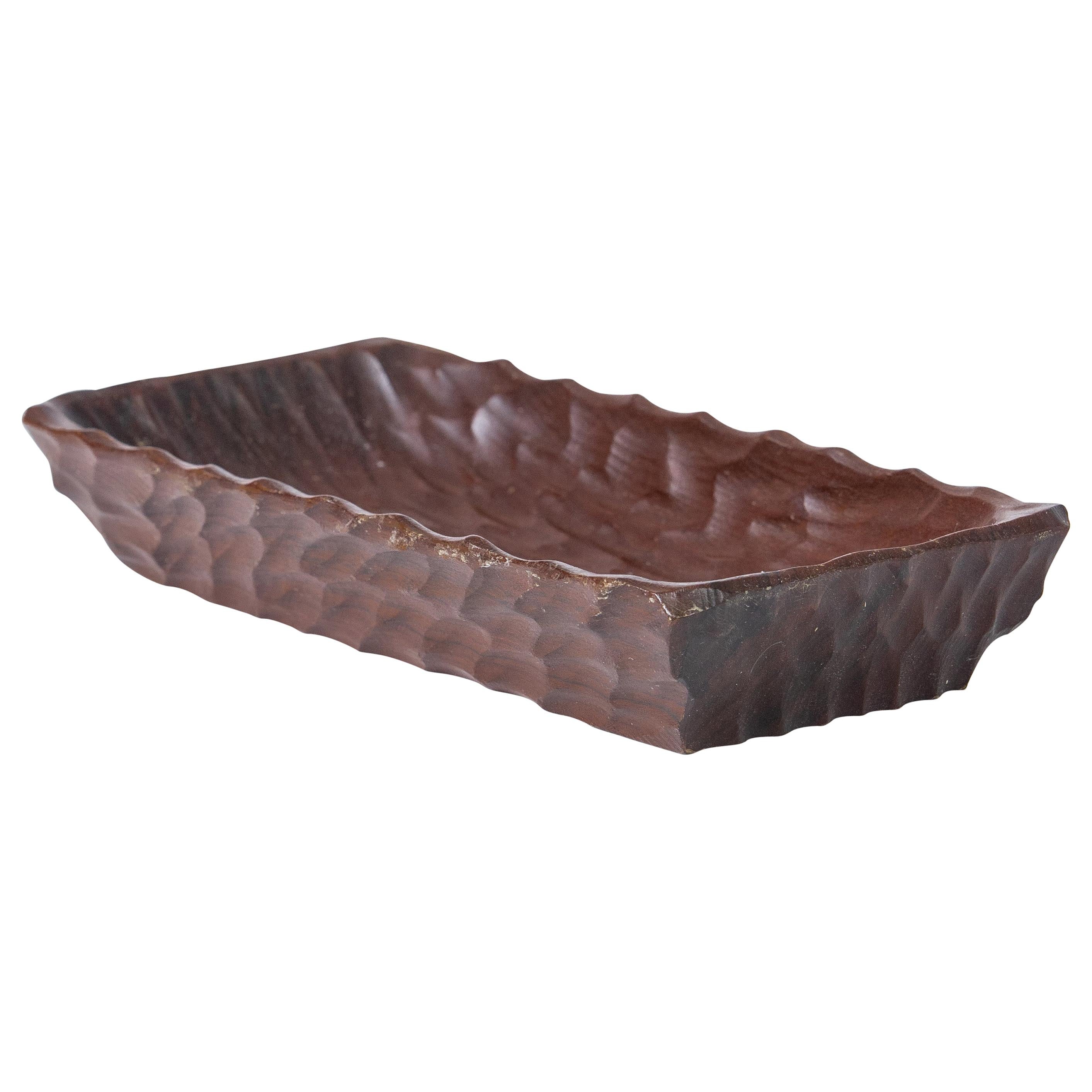 Jean Touret Style Gouged Wooden Dish, France, 1960s For Sale at 1stDibs