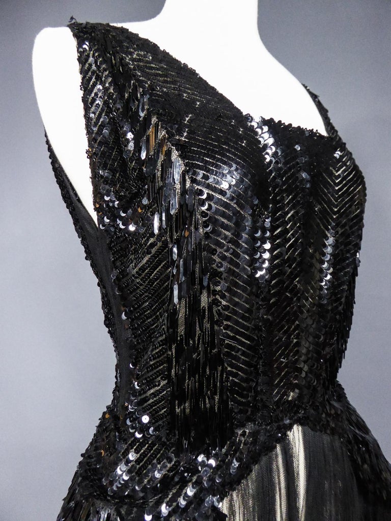 A Jeanne Lanvin inspiration Robe de Style Net Embroidered with sequins ...