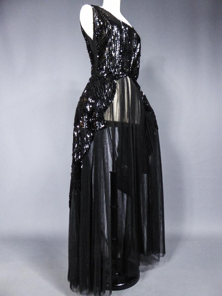 A Jeanne Lanvin inspiration Robe de Style Net Embroidered with sequins ...