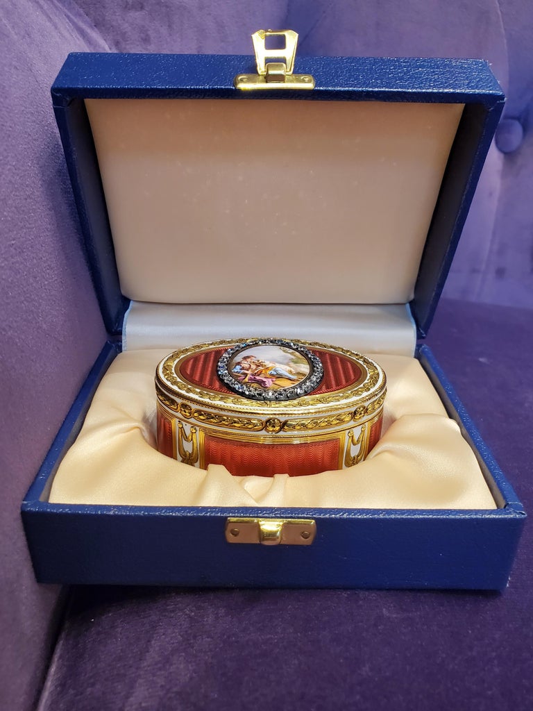 Jewelled Two-Colour Gold and Enamel Snuff Box, Charles Le Bastier ...