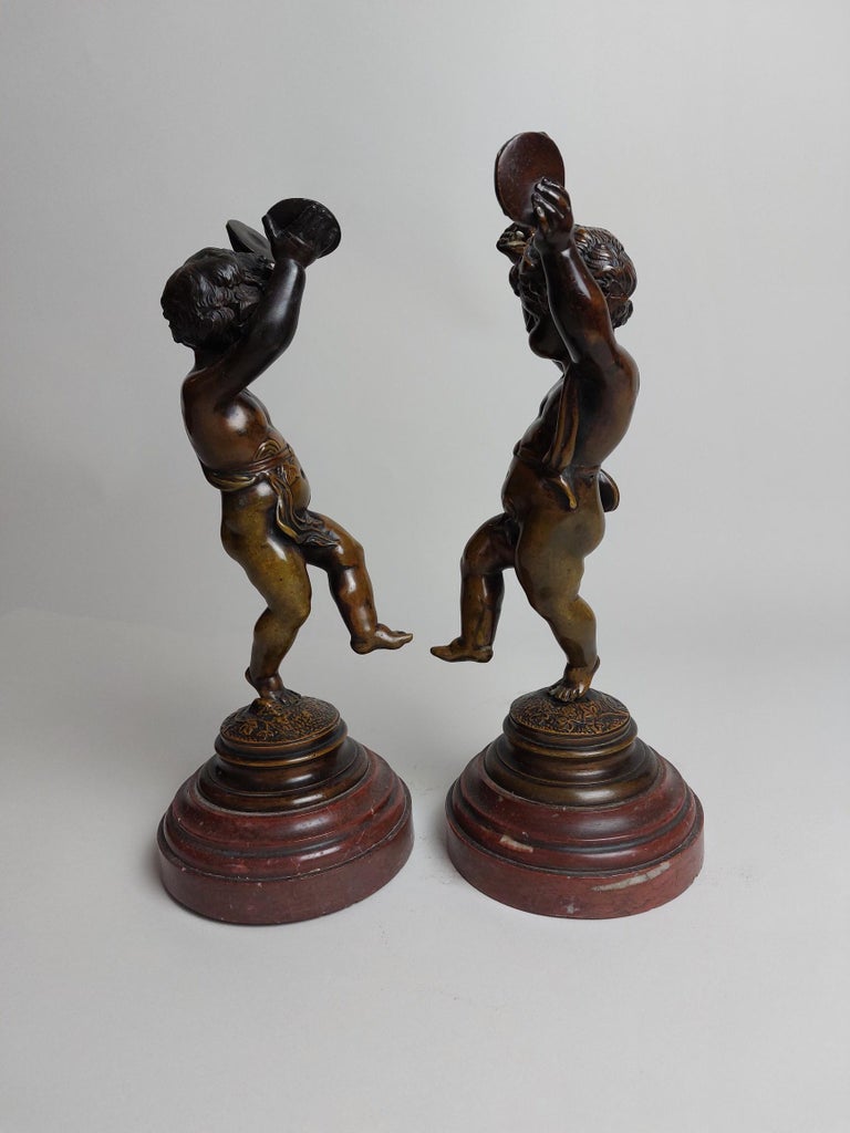 Joyful Pair of 19th Century Bronze Cherubs 'Putti' Dancing For Sale at ...