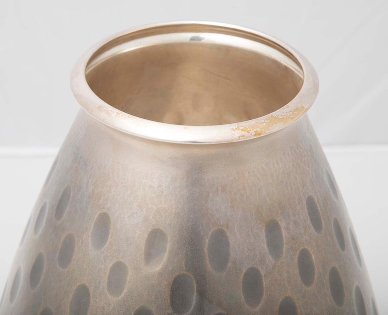 Jungin 'Pure Silver' Thumbprint Vase for Mitsukoshi For Sale at 1stDibs