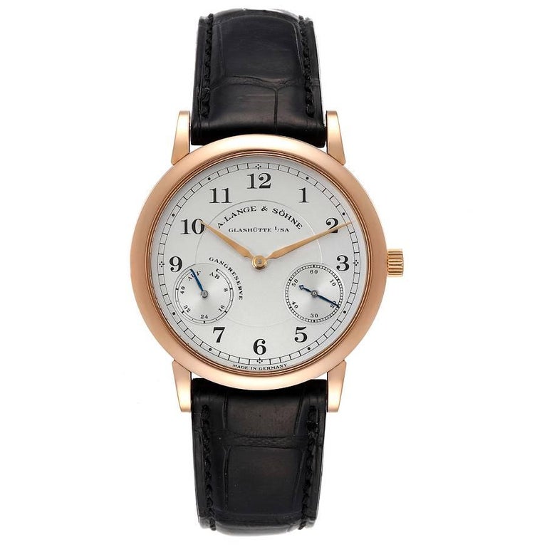 A. Lange and Sohne 1815 Up and Down 18k Rose Gold Watch 221.032 Box ...