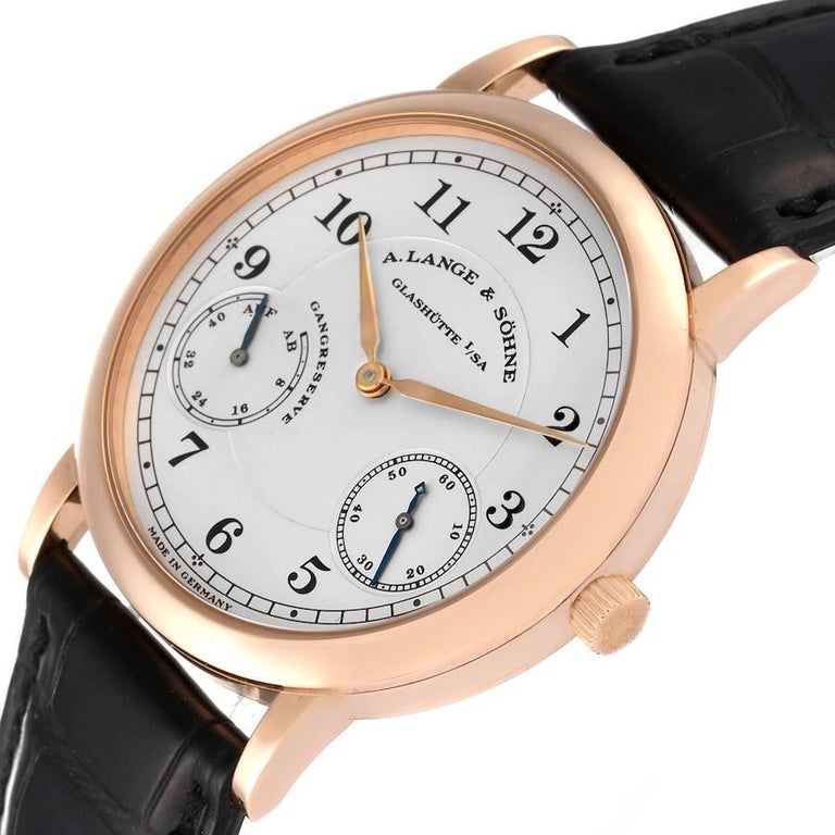 A. Lange and Sohne 1815 Up and Down 18k Rose Gold Watch 221.032 Box ...