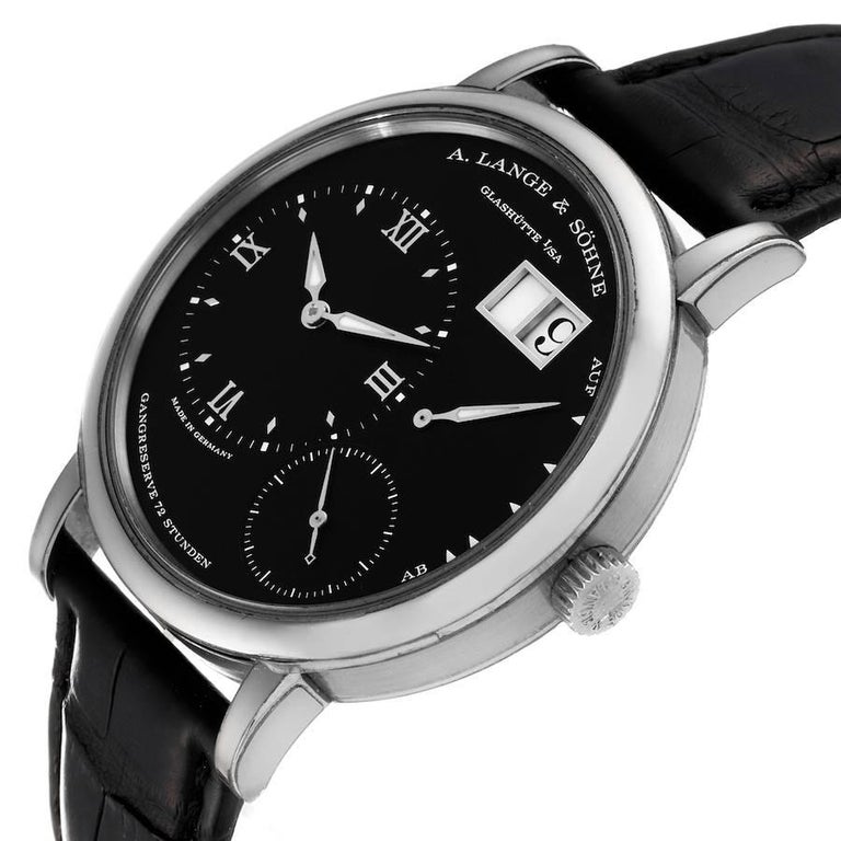 A. Lange and Sohne Grand Lange 1 White Gold Black Dial Mens Watch 117. ...