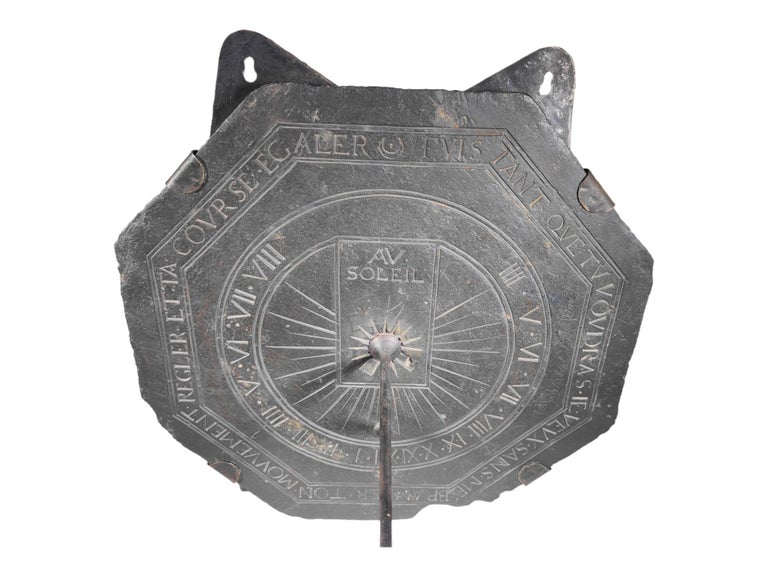 Large 17th Century French Slate Octagonal Sundial For Sale at 1stDibs