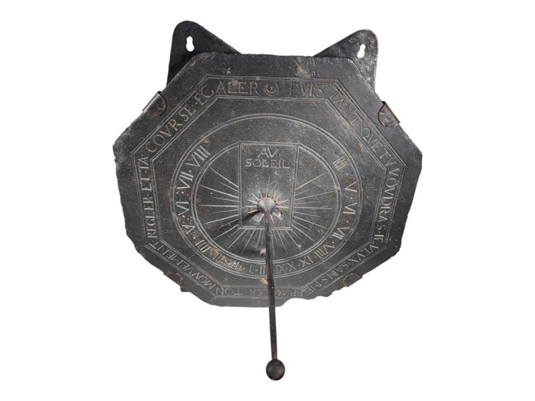 Large 17th Century French Slate Octagonal Sundial For Sale at 1stDibs