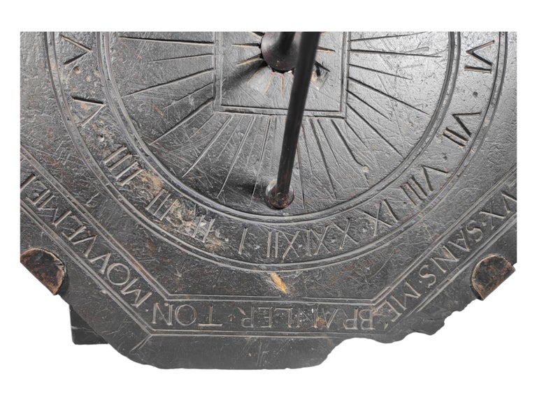 Large 17th Century French Slate Octagonal Sundial For Sale at 1stDibs