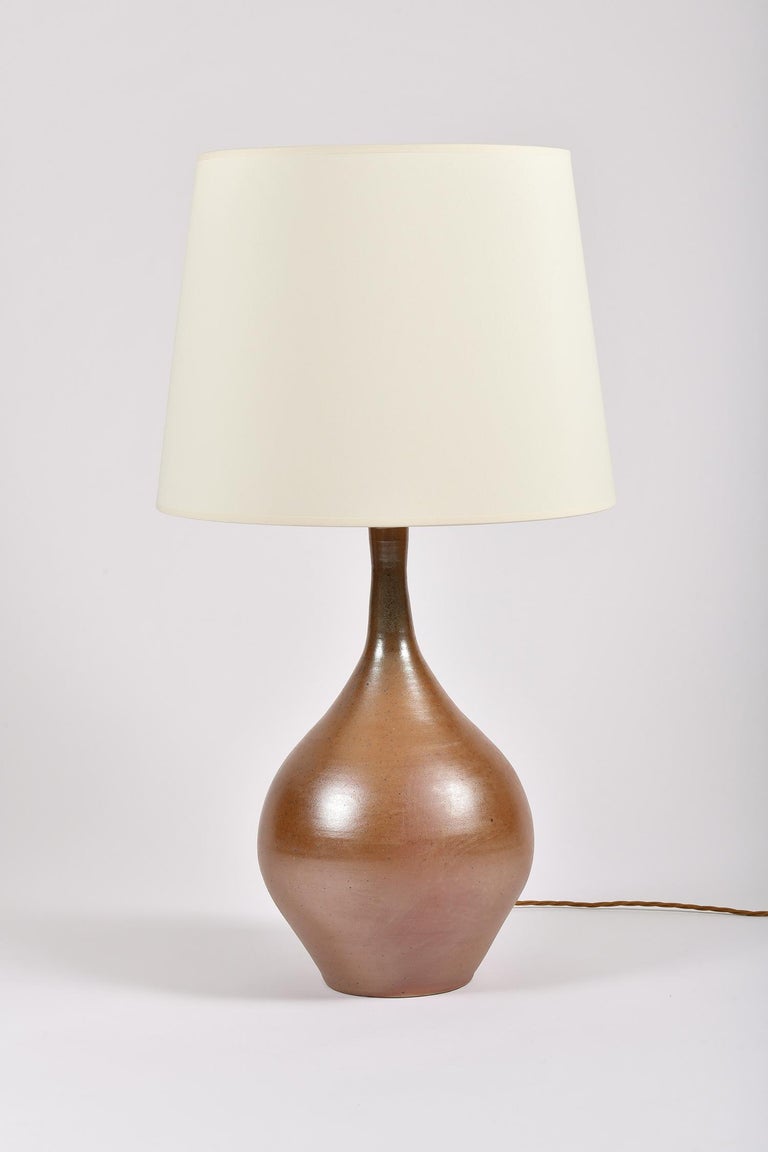 Large 1960s Grès De Puisaye Stoneware Lamp by André Nault at 1stDibs