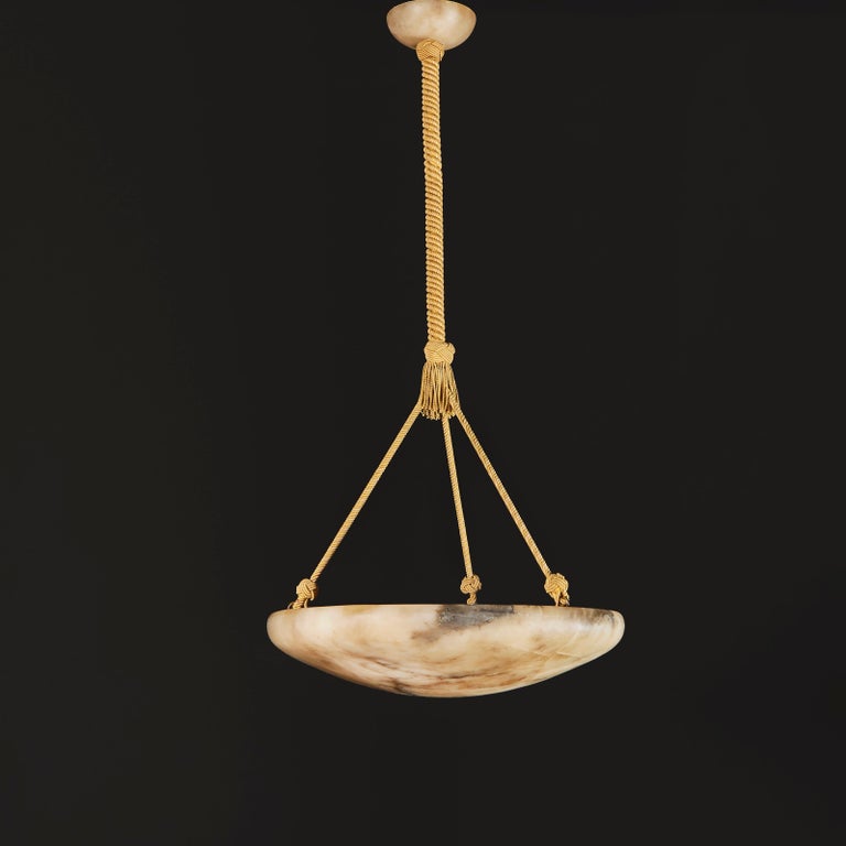 Large 19th Century Alabaster Dish Light at 1stDibs
